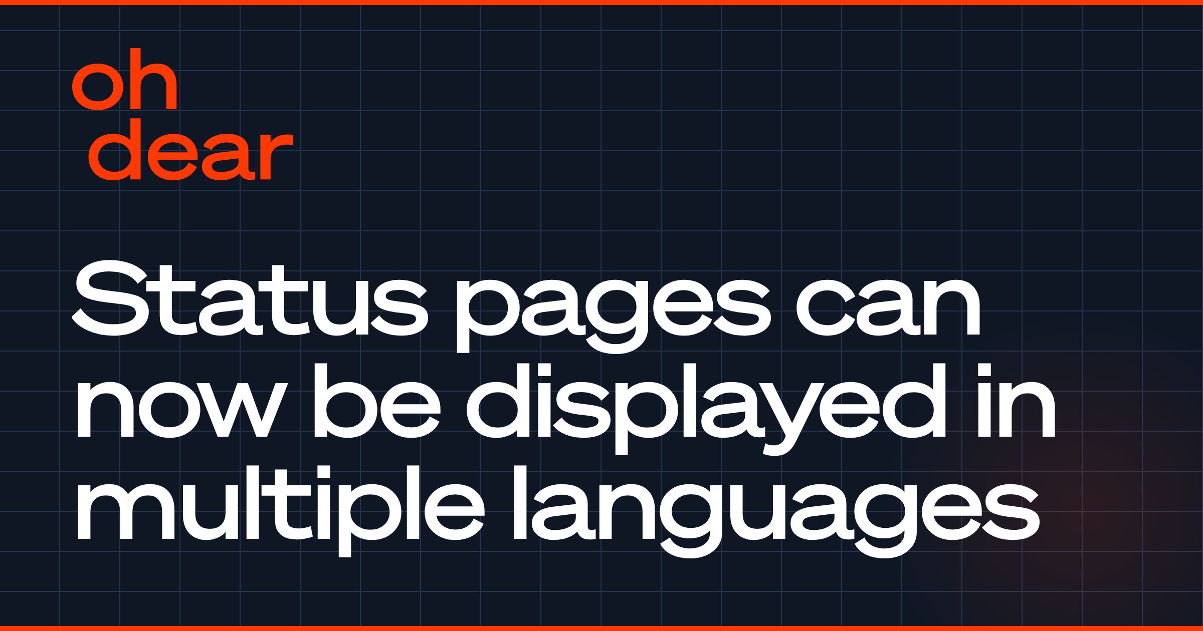 Status pages can now be displayed in multiple languages